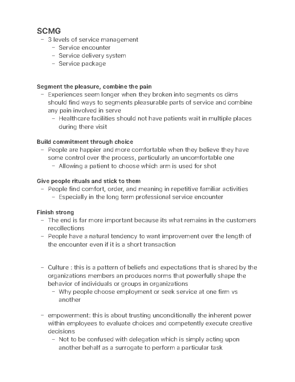 SCMG- service managment - – – – – – – – – – – – – – – – SCMG 3 levels of service management ...