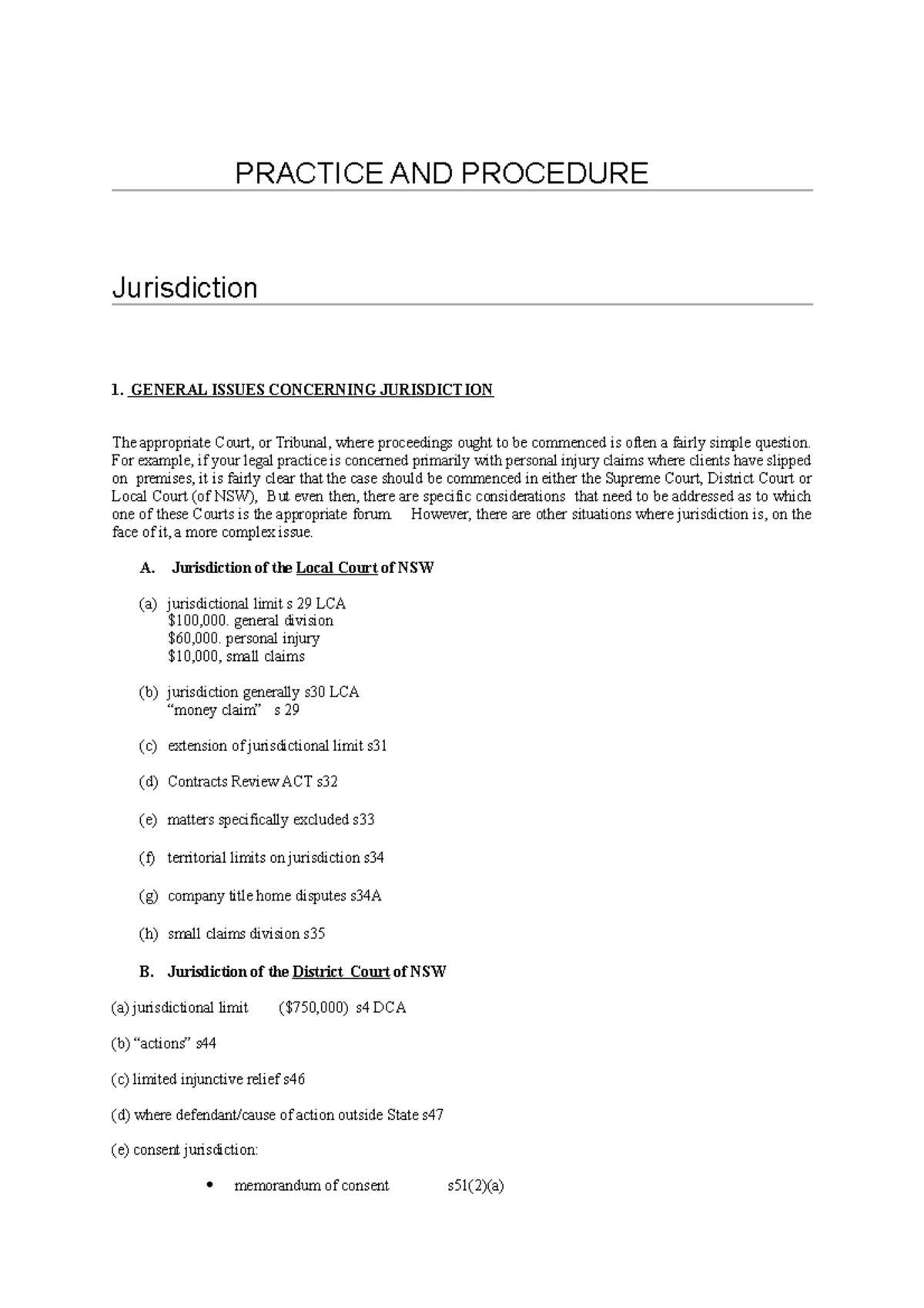Practice Procedure - Case list, articles, practice notes & general ...
