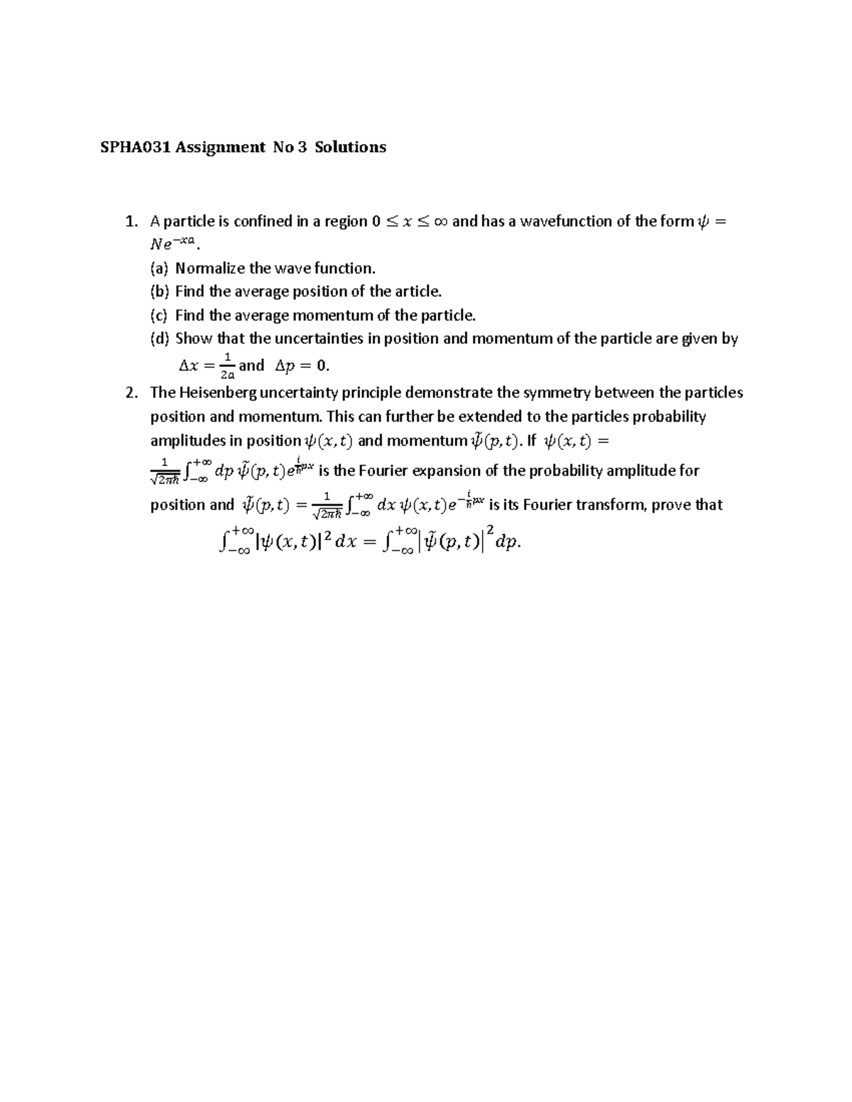 SPHA031-23 Assignment No 3 Solutions 2023 - SPHA031 Assignment No 3 ...