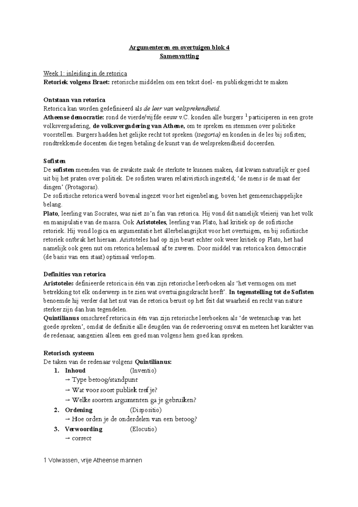 Argumenteren en overtuigen blok 4 - Atheense democratie: rond de vierde ...