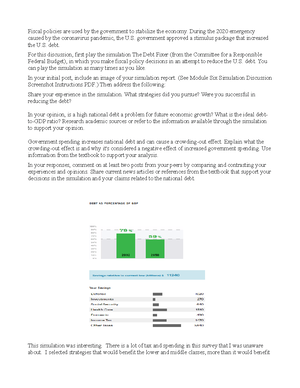 ECO 202 Module 6 Discussion - In playing this week’s simulation, my ...