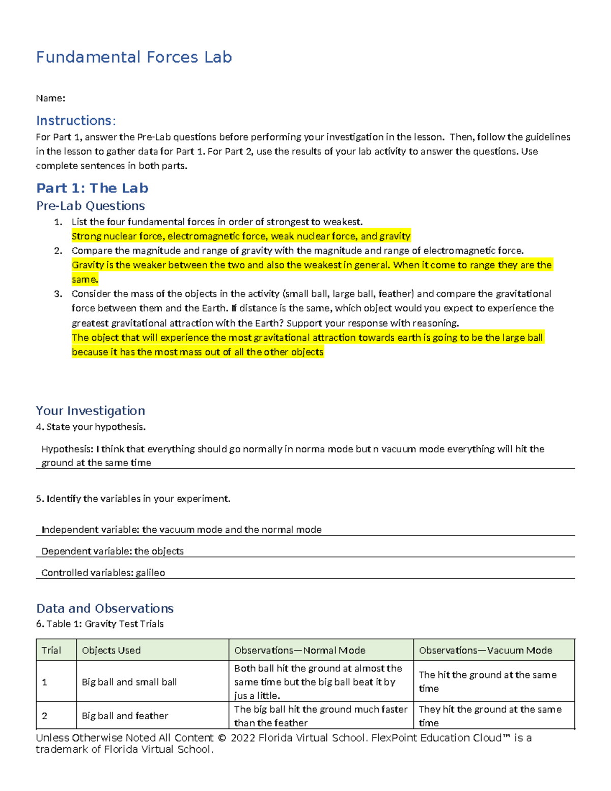 01 06 worksheet - asdcxasdxasdswssassas - Fundamental Forces Lab Name ...