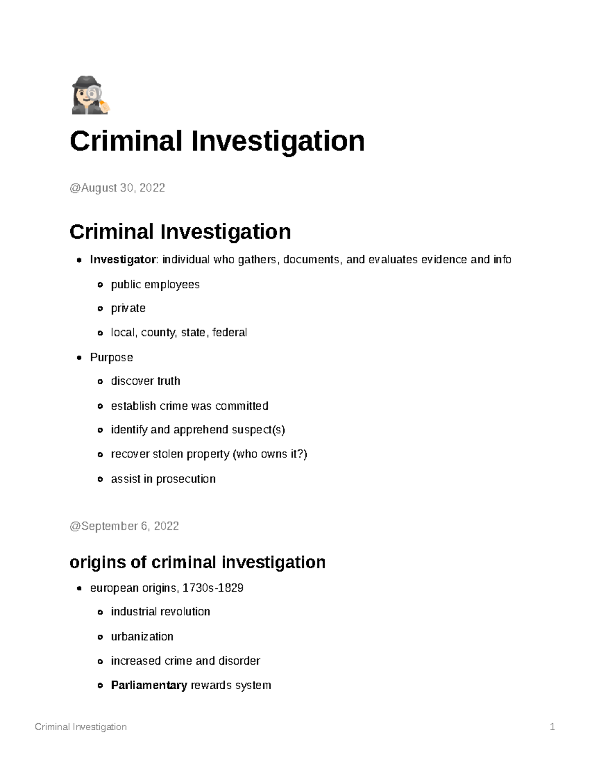 Introduction to Criminal Investigation - Criminal Investigation ...