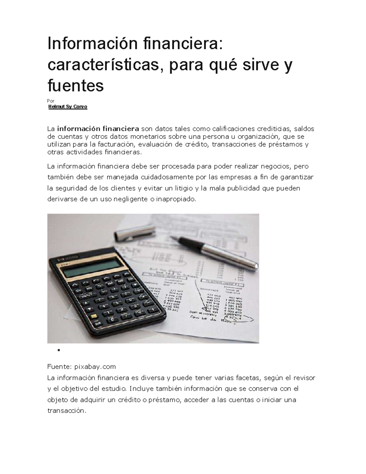 Sesion 03 Material complementario 01 - Información financiera: características, para qué sirve y ...