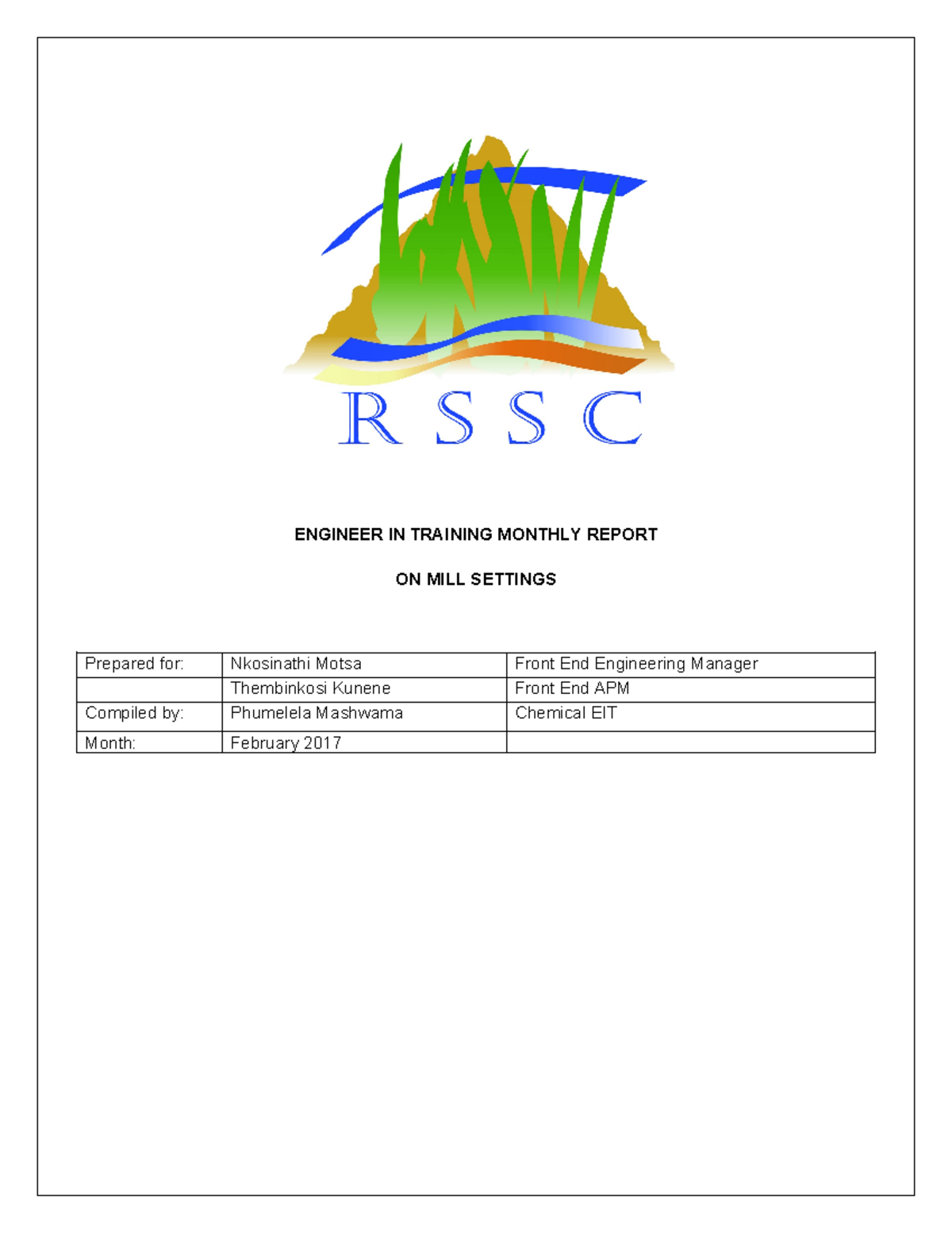 February report - Power requirement - ENGINEER IN TRAINING MONTHLY ...