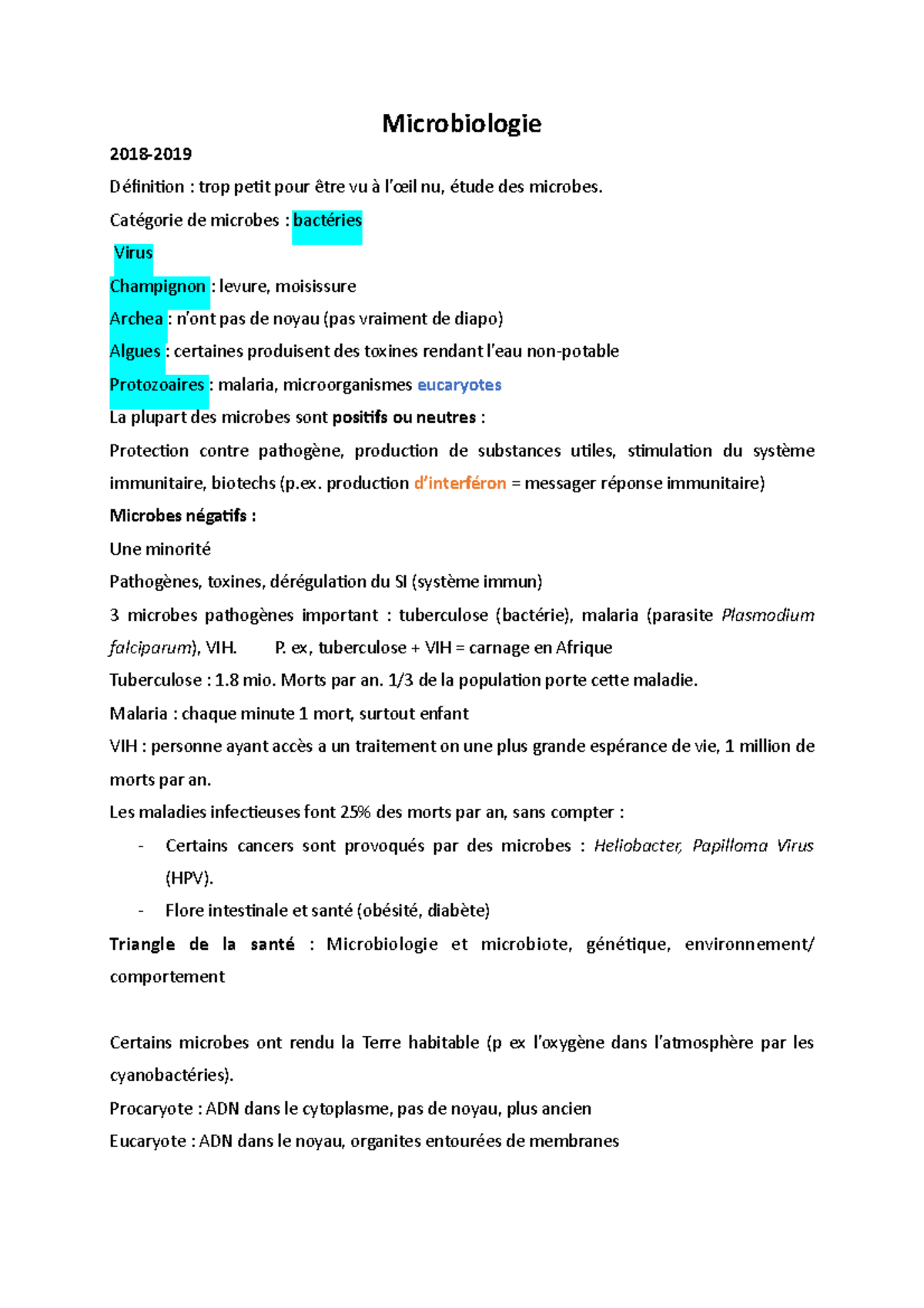 A) concepts importants - Warning: TT: undefined function: 32 Microbiologie 2018- Défini&on ...