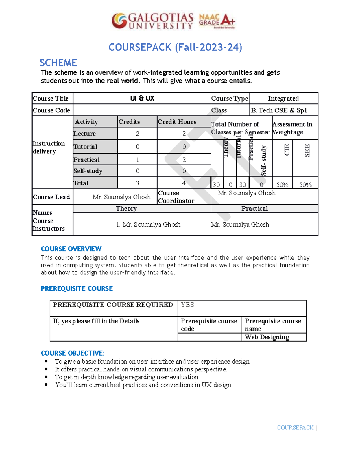 Course Pack BTCS9609 UIUX updated - COURSEPACK (Fall-2023-24) SCHEME ...