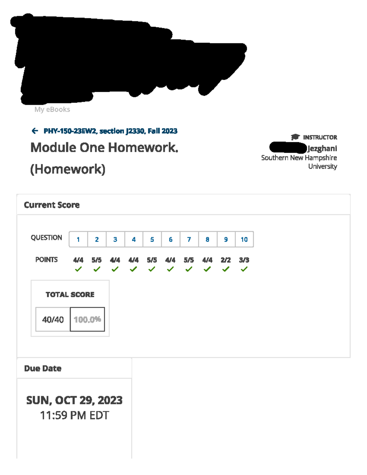 PHY150 Module One Assignment Homework - CS230 - Studocu