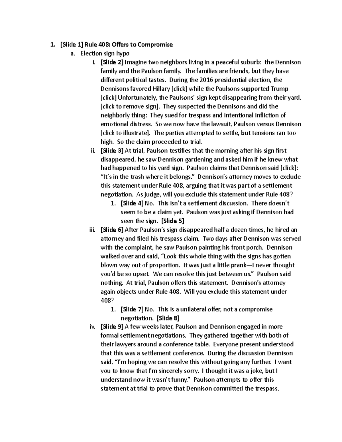 9b. Offers to Compromise - 1. [Slide 1] Rule 408: Offers to Compromise ...