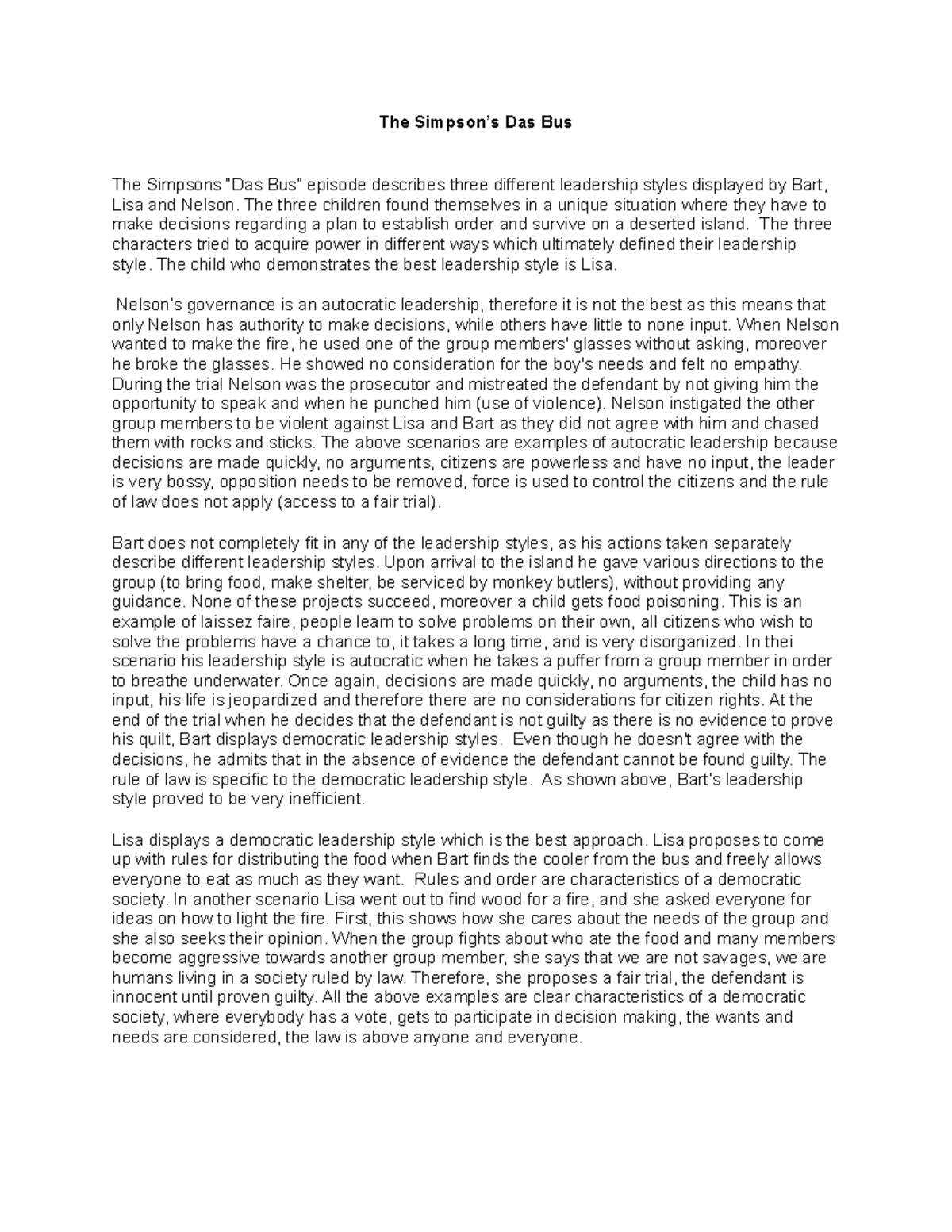 Simpson's Das Bus - Simpson's Das Bus - The Simpson’s Das Bus The ...