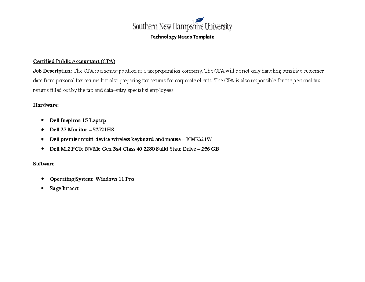 Stu Doc Module 5 Project - Technology Needs Template Certified Public ...