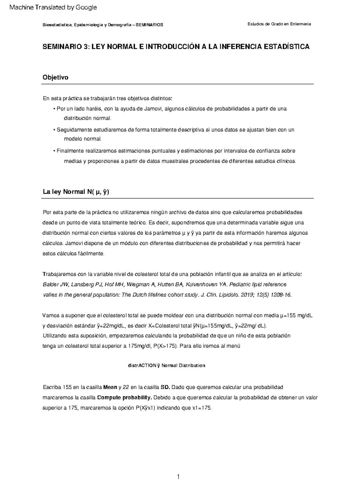 Seminario 3 - APUNTES - SEMINARIO 3: LEY NORMAL E INTRODUCCIÓN A LA ...