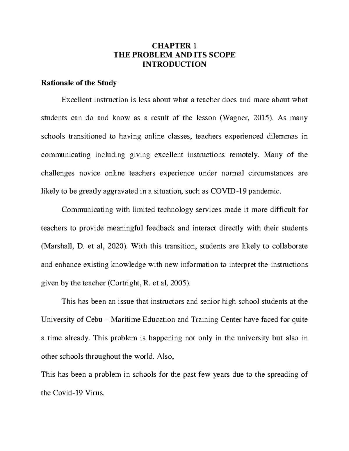 Sample rationale - CHAPTER 1 THE PROBLEM AND ITS SCOPE INTRODUCTION ...