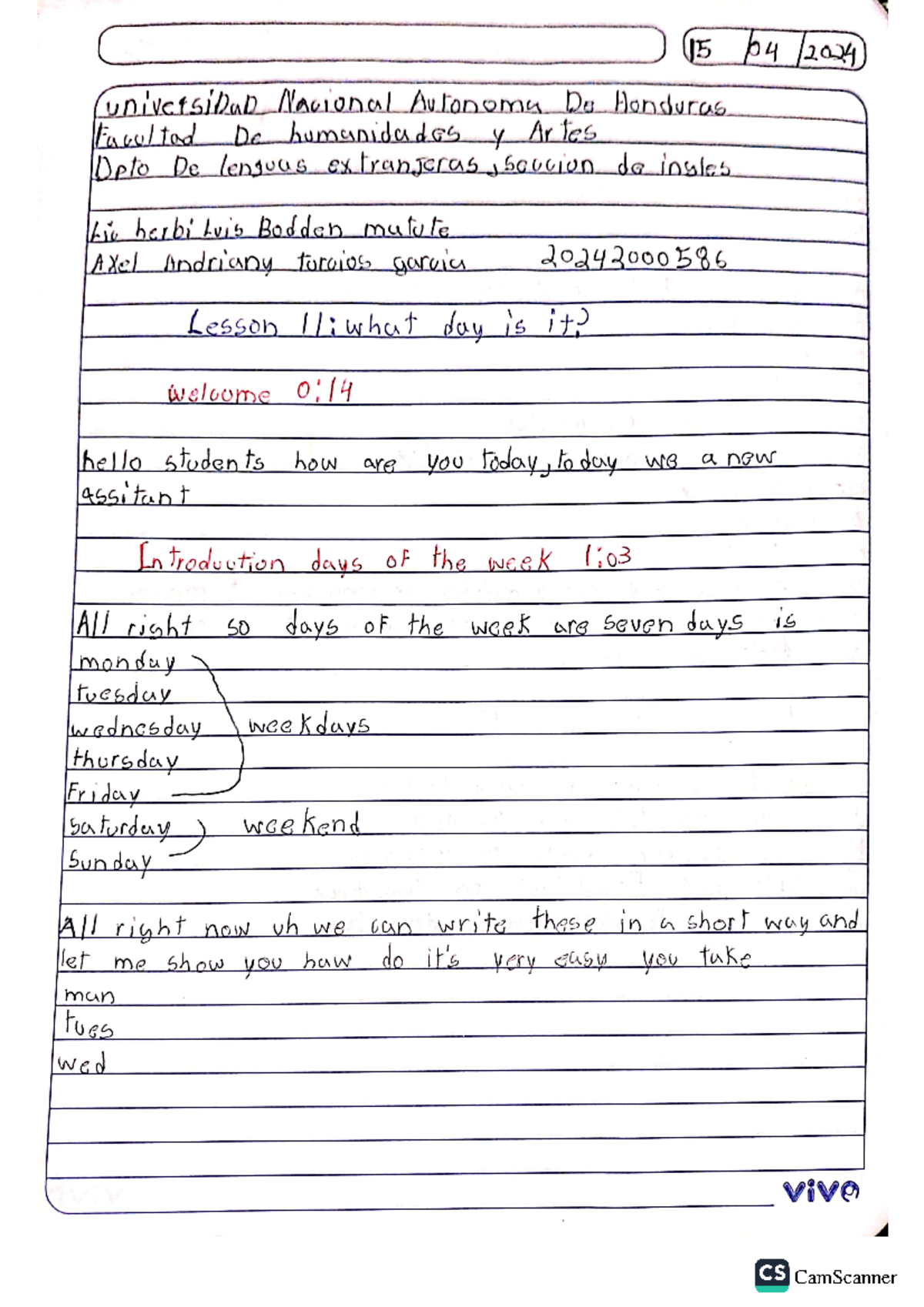 Turcios Axel U3T3a41 - ingles l - Studocu