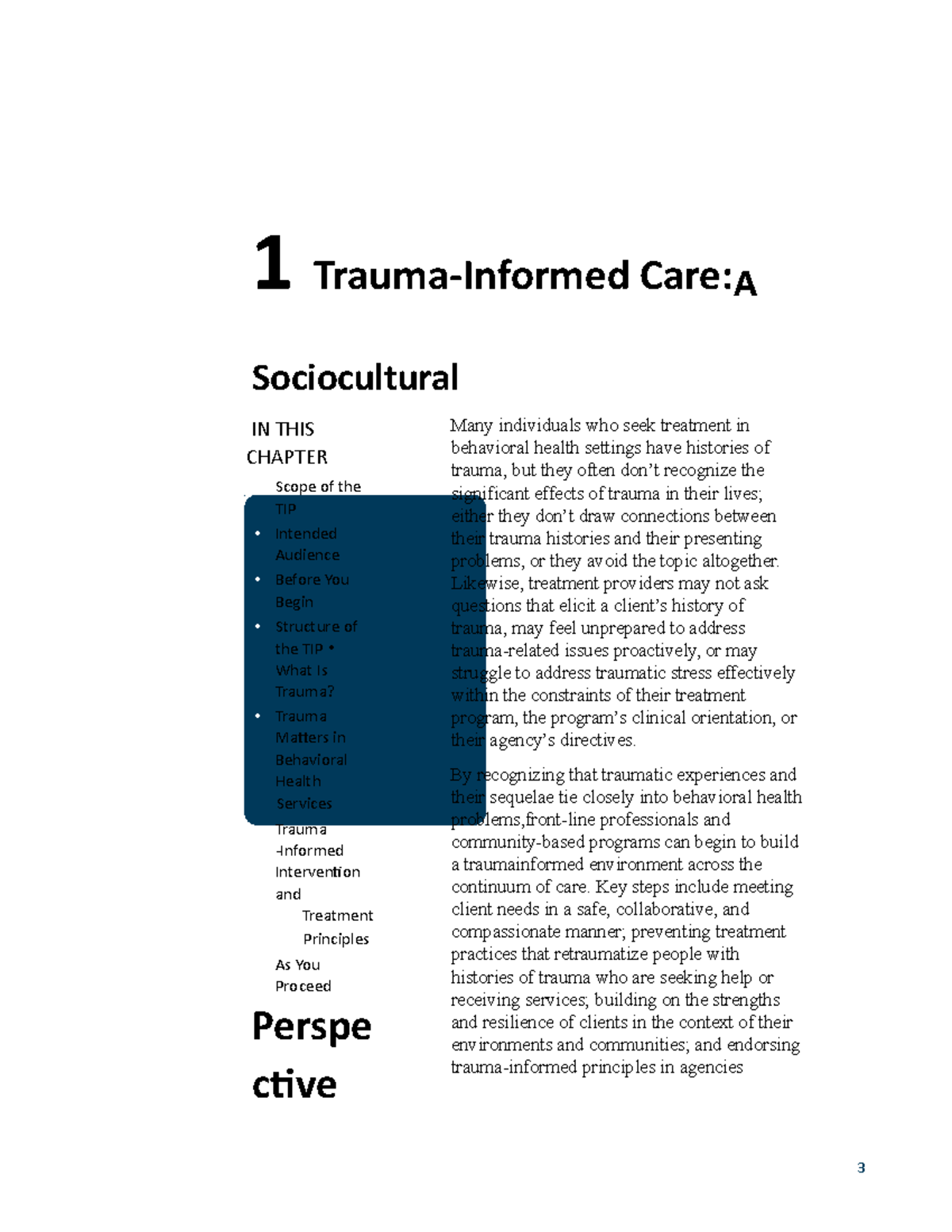Trauma informed care - TIC , scope and introduction - 1 Trauma-Informed ...