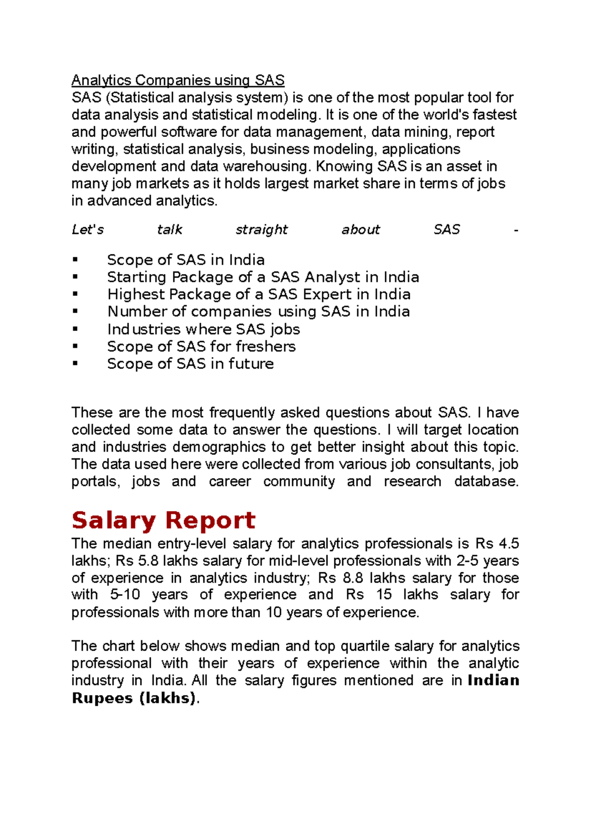 Analytics Companies using SAS - It is one of the world's fastest and ...