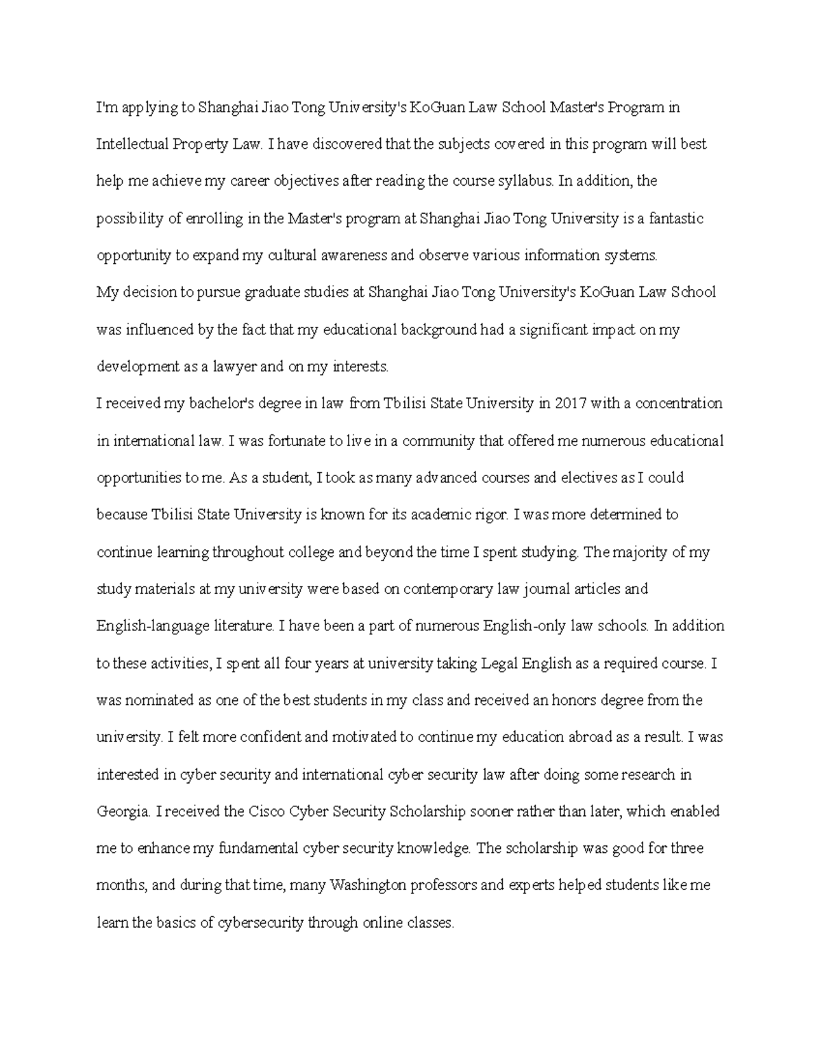 China Study PLan - I'm applying to Shanghai Jiao Tong University's ...