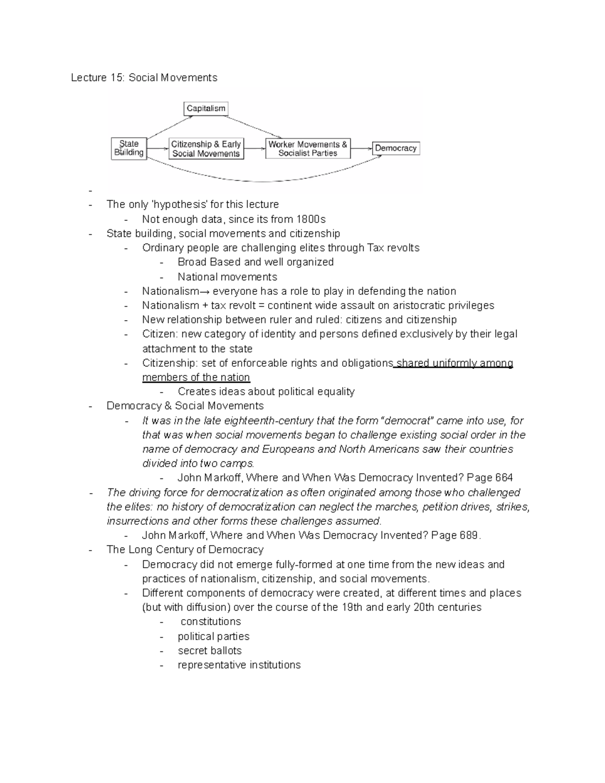 Lecture 15 Social Movements - Lecture 15: Social Movements - The only ...