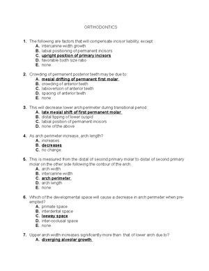 BOARD EXAM TYPE QUESTIONNAIRES - Tamayo, Paula Leann S. DMD 50 board ...