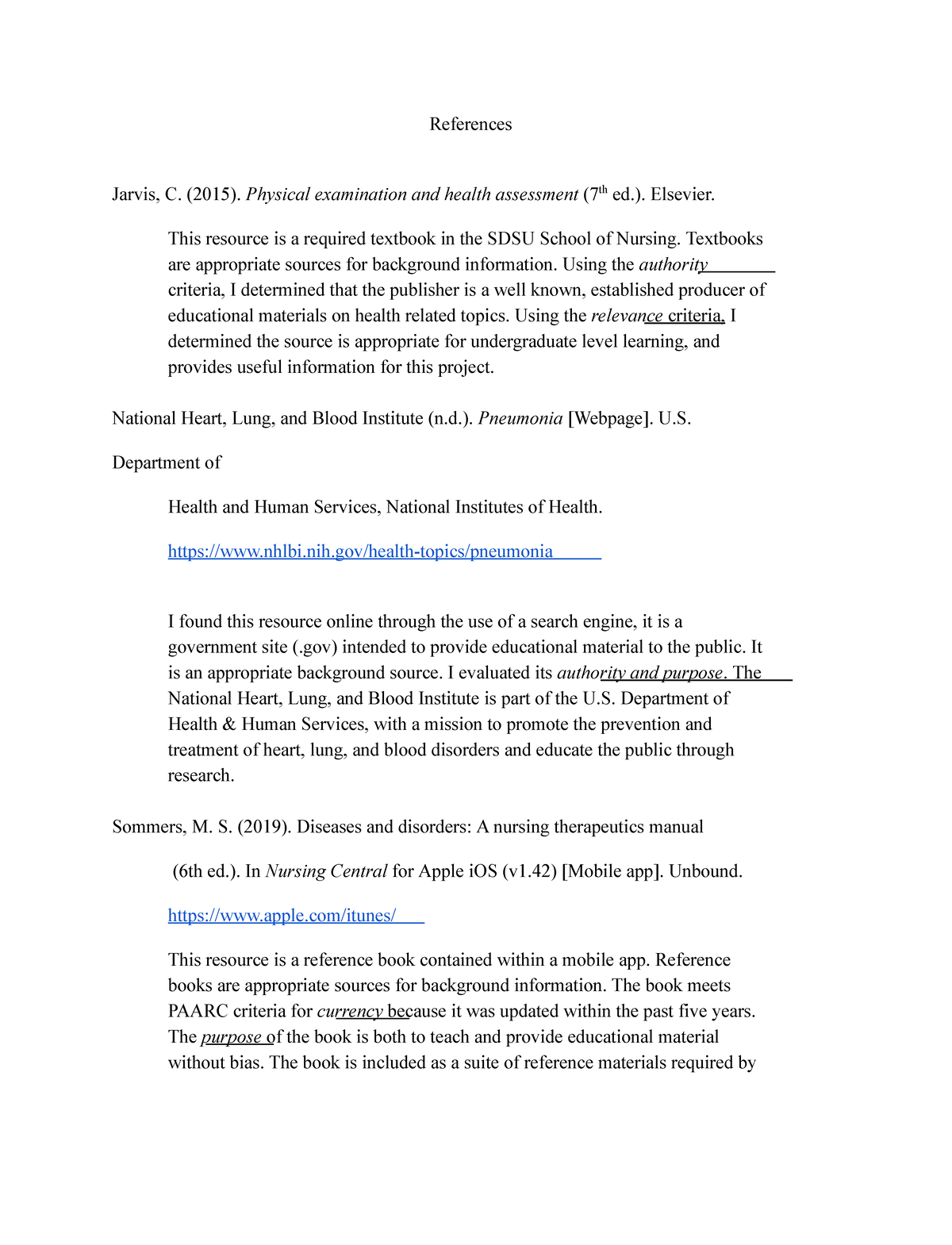 Example References page- Google Docs - References Jarvis, C. (2015 ...