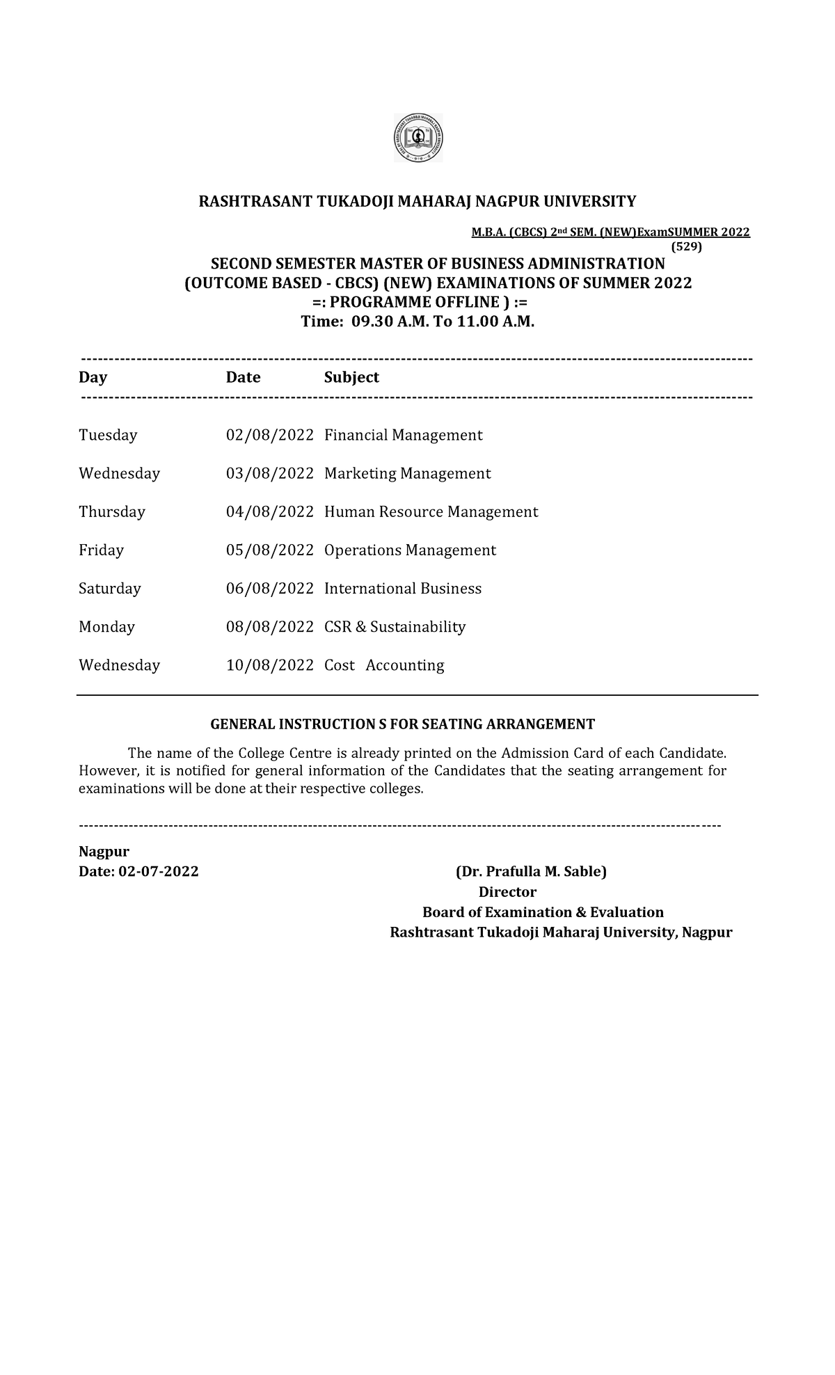 MBA 2nd CBCS - SIP Report - RASHTRASANT TUKADOJI MAHARAJ NAGPUR UNIVERSITY M.B. (CBCS) 2nd SEM ...
