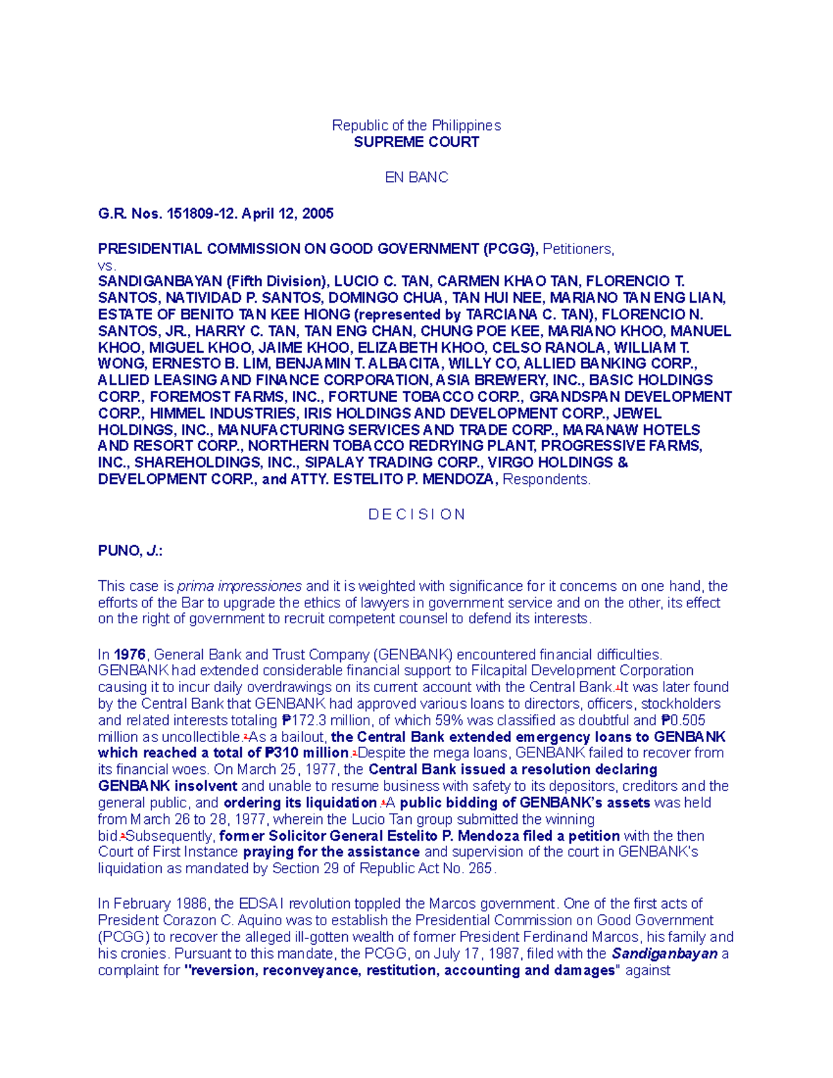 PCGG vs. Sandiganbayan - Republic of the Philippines SUPREME COURT EN ...