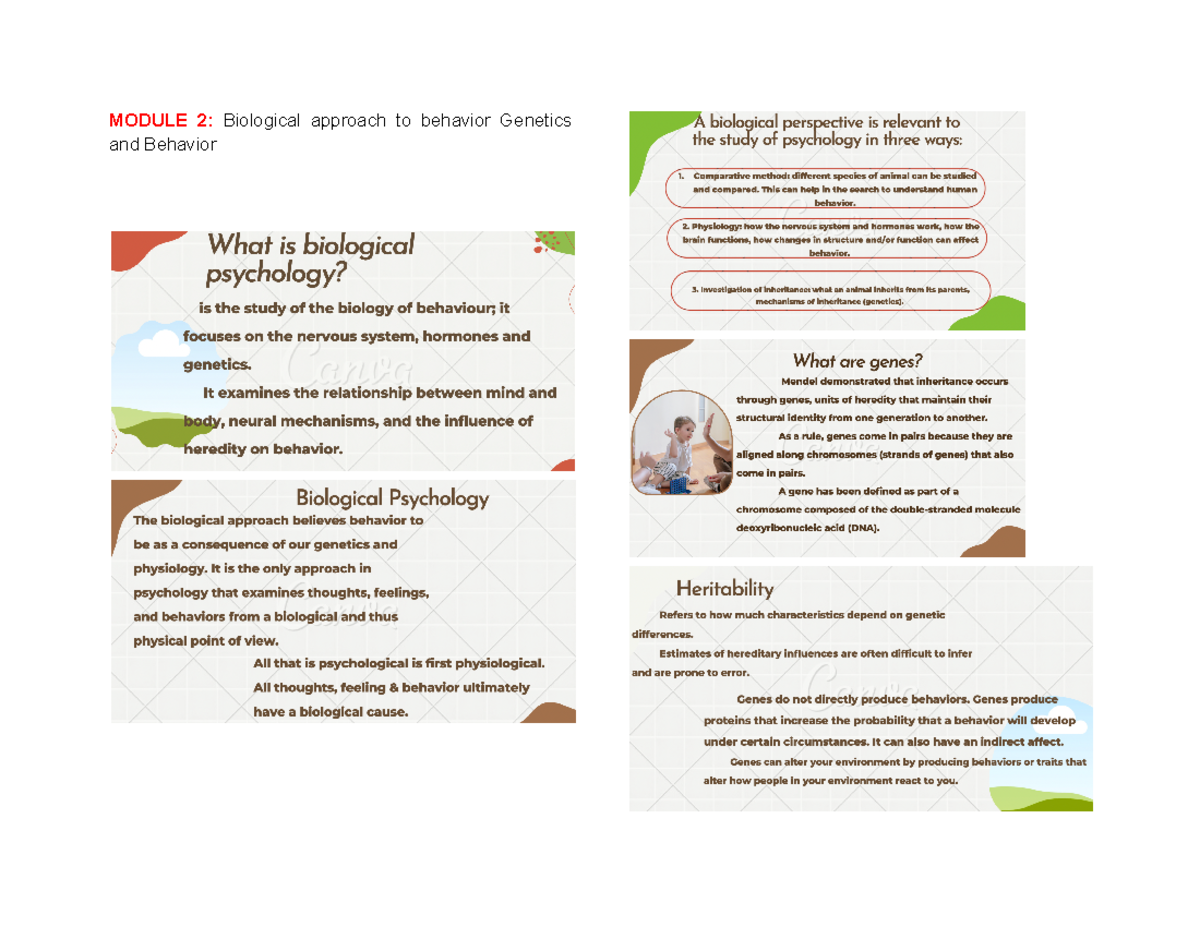Neuro Module 2 - N/a - asdfgh - MODULE 2: Biological approach to ...