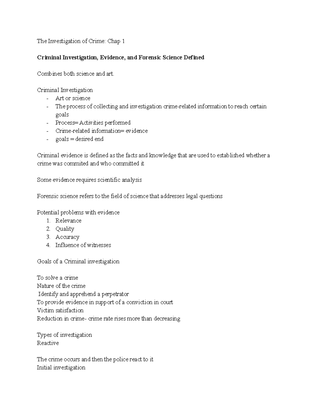 Criminal Investigation - Criminal Investigation - Art or science - The ...