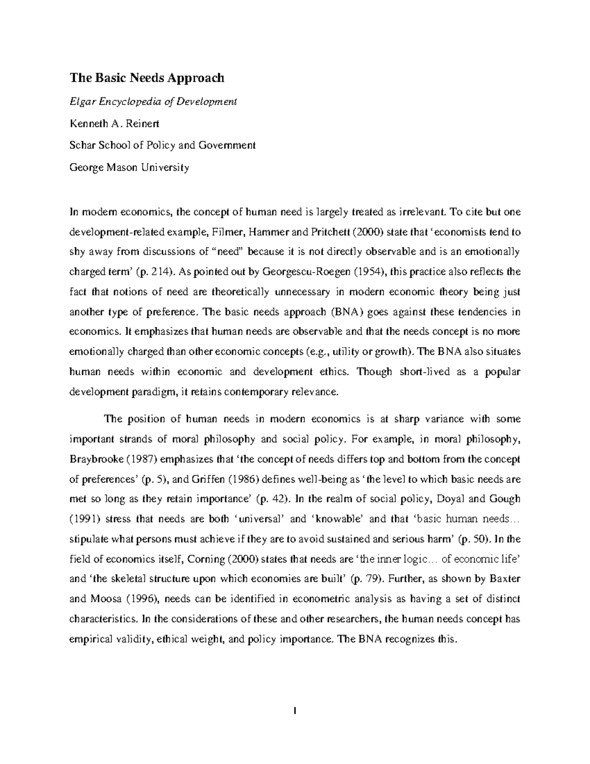 The Basic Needs Approach - The Basic Needs Approach Elgar Encyclopedia ...