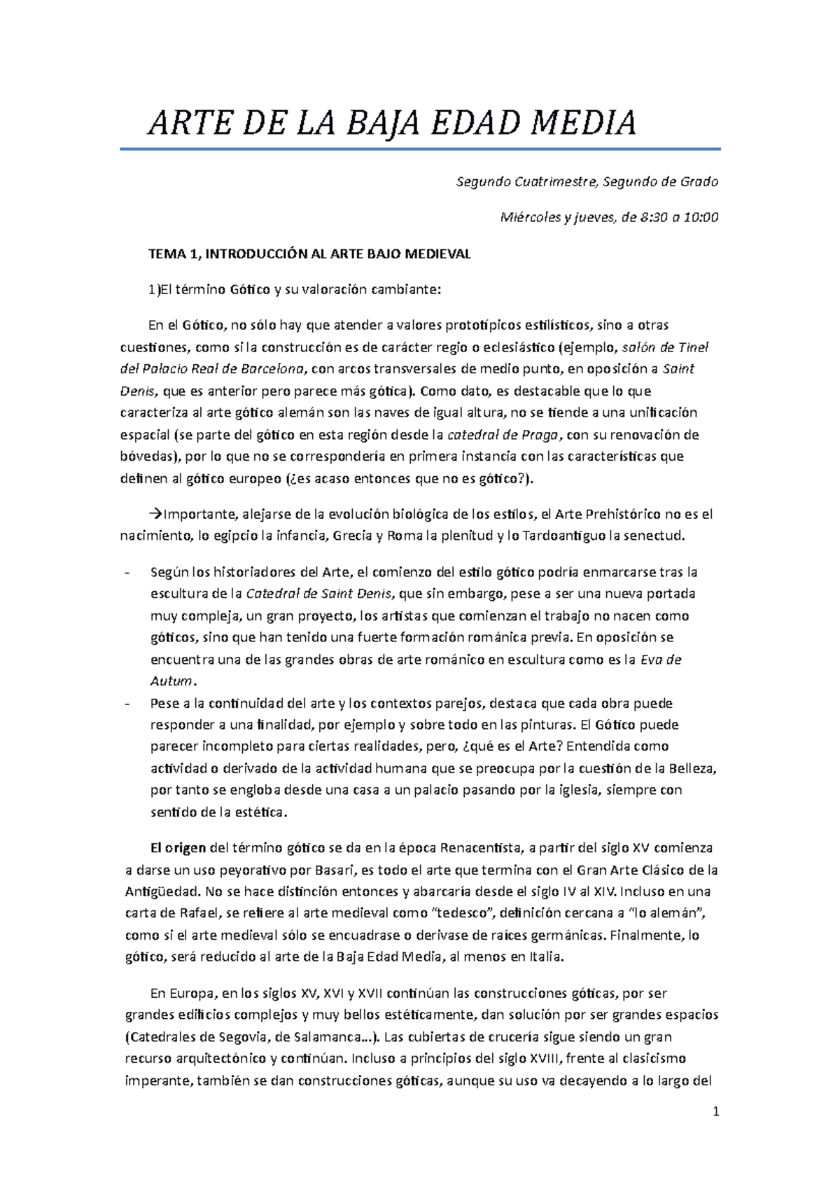 Apuntes hasta siglo XII - ARTE DE LA BAJA EDAD MEDIA Segundo ...