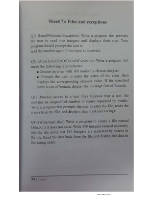 Ch7مادةالجافا فرقة تانية كهرباء هندسة الزقازيق - Applied Programming Using Java - Studocu