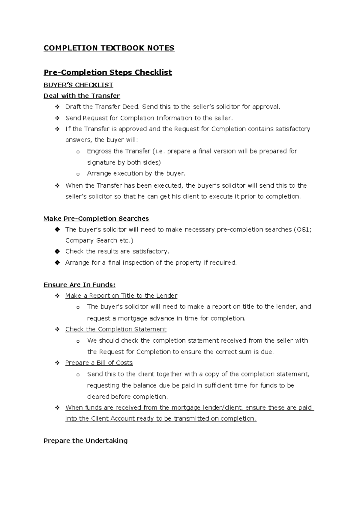 Completion Textbook Notes - COMPLETION TEXTBOOK NOTES Pre-Completion ...