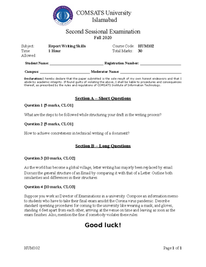 HUM102 Handouts Lecture 11 - Lecture 11 11. Writing Writing is a ...