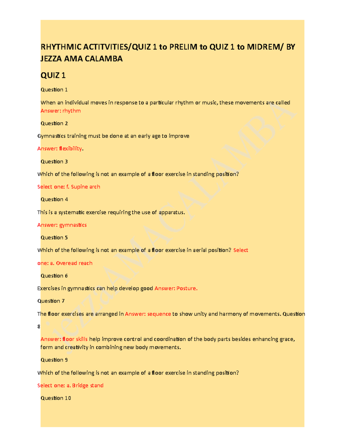 Rhythmic activities quiz 1 to prelim to quiz 1 to midterm by jezza ...