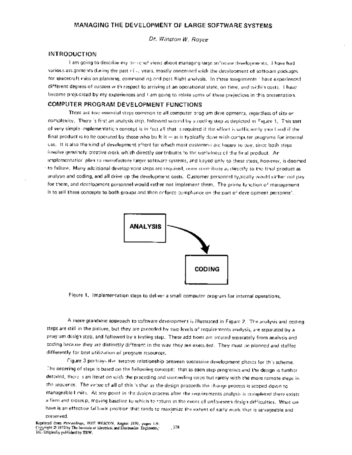 Royce 1970 - An overview of The Waterfall Model - MANAGING THE ...