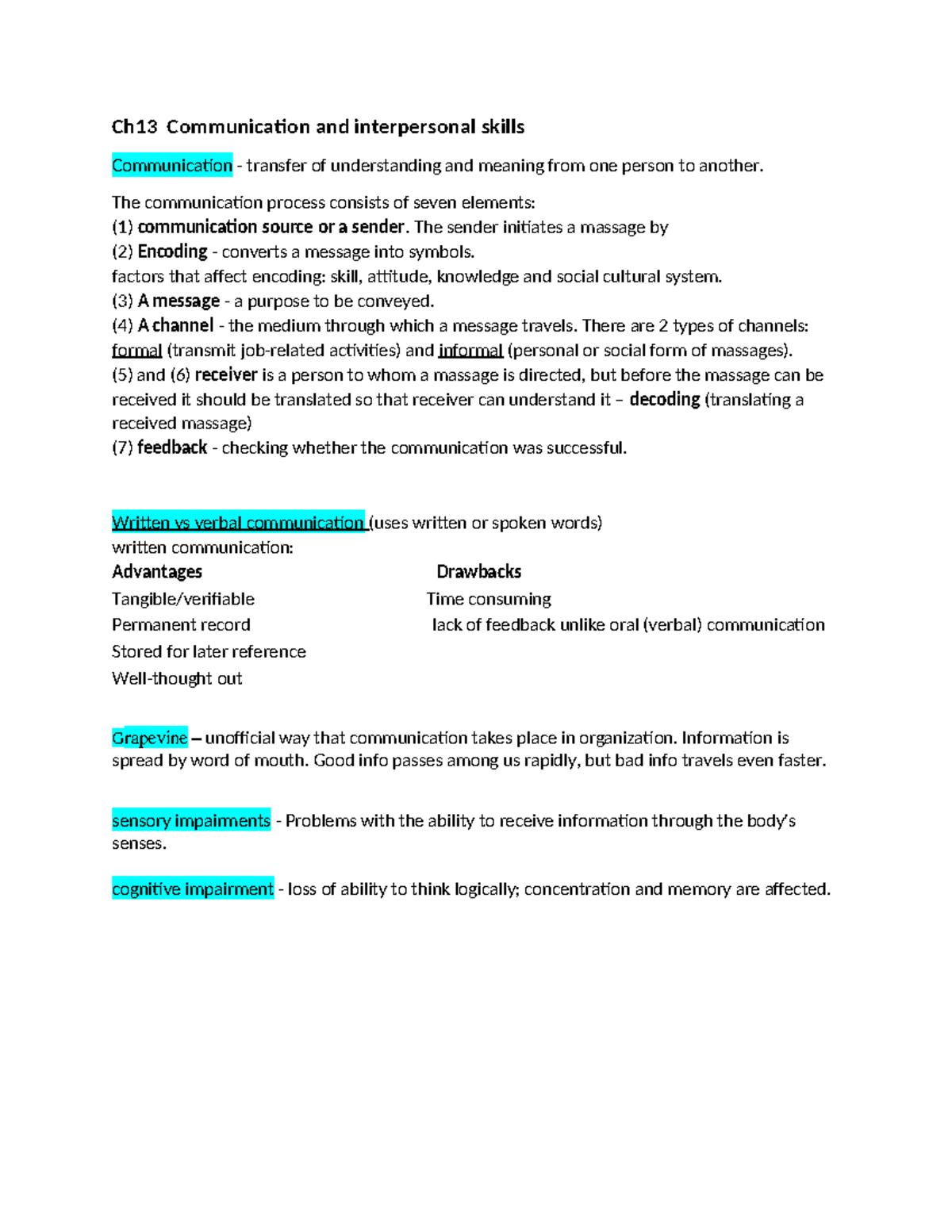 Ch13 Communication and interpersonal skills - Ch13 Communication and ...