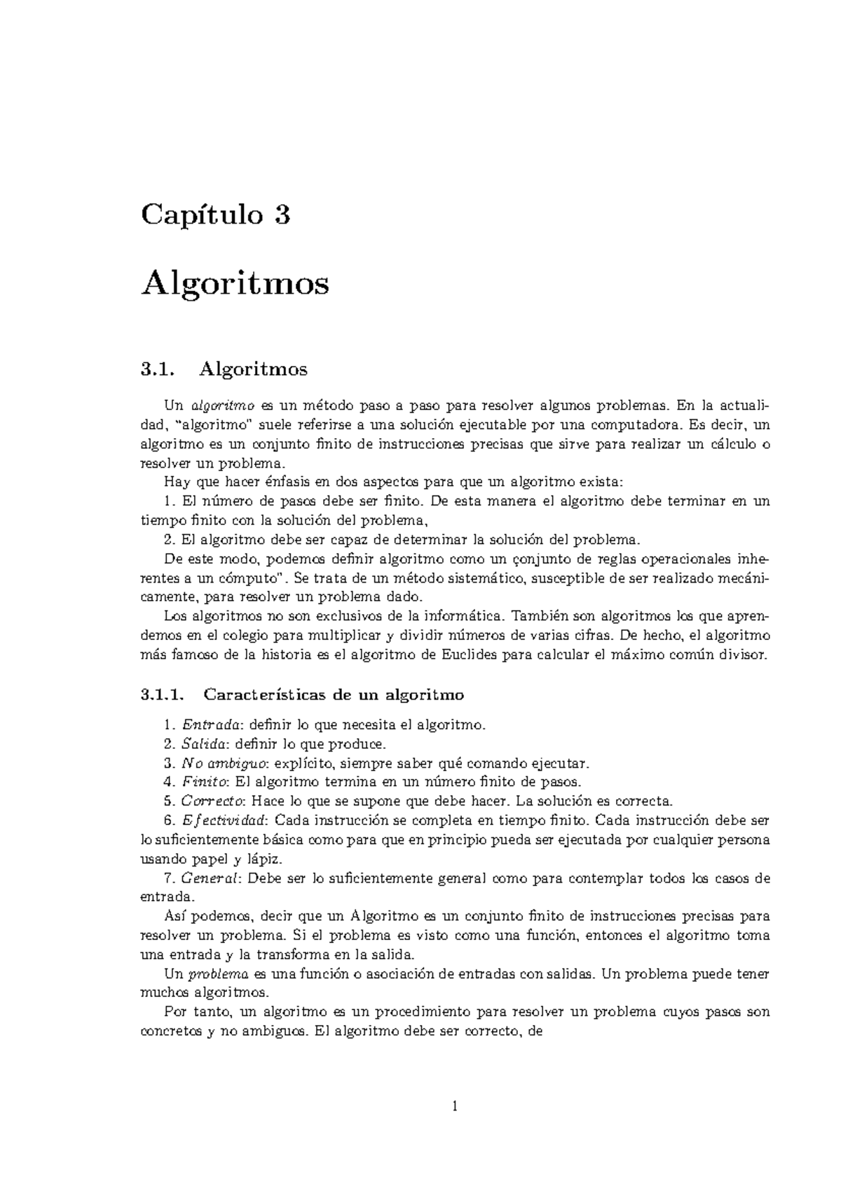 CAPi3 - Teoría para repasar - Cap ́ıtulo 3 Algoritmos 3. Algoritmos Un ...