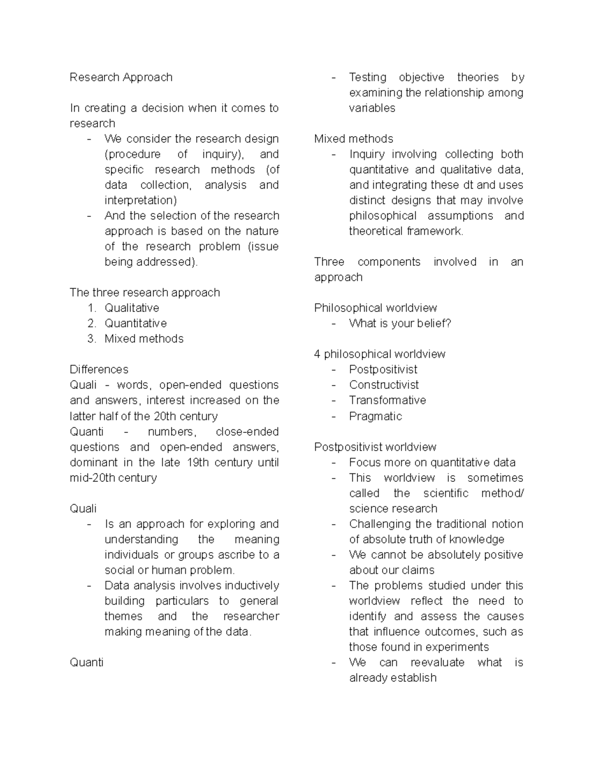 Field Methods in Psychology - Research Approach In creating a decision ...