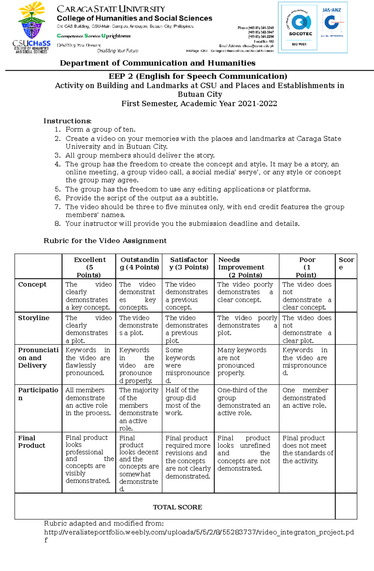 Week 7 Activity - help - Department of Communication and Humanities EEP ...