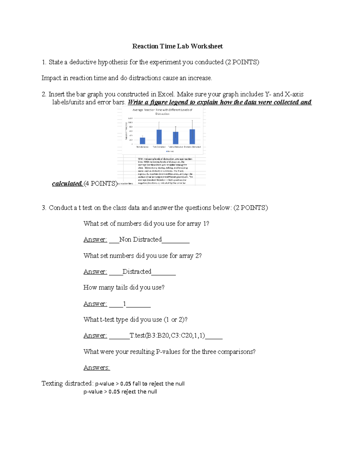 Reaction Time Lab Worksheet - Reaction Time Lab Worksheet State a ...