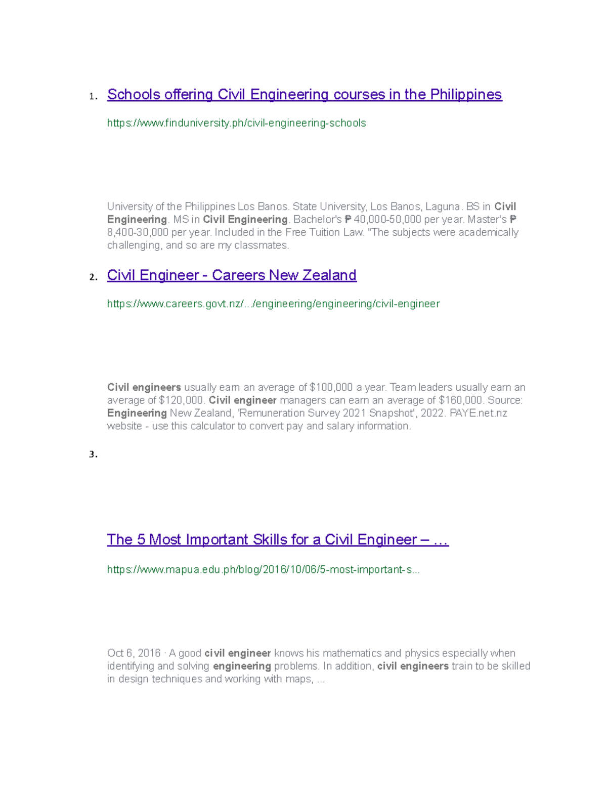 C15 - Engineering - 1. Schools offering Civil Engineering courses in ...