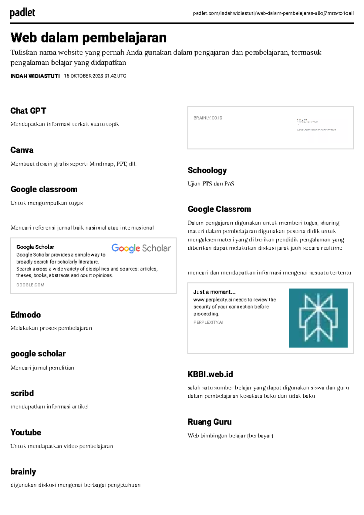 Padlet-u8oj7mrzvto 1oail - padlet/indahwidiastuti/web-dalam-pembelajaran-u8oj7mrzvto1oail Web ...