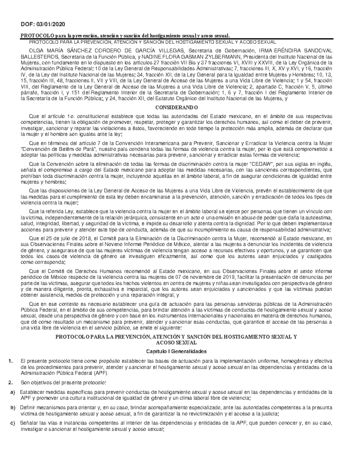 Protocolo para la prevenci n atenci n y sanci n del hostigamiento sexual y acoso sexual - DOF ...