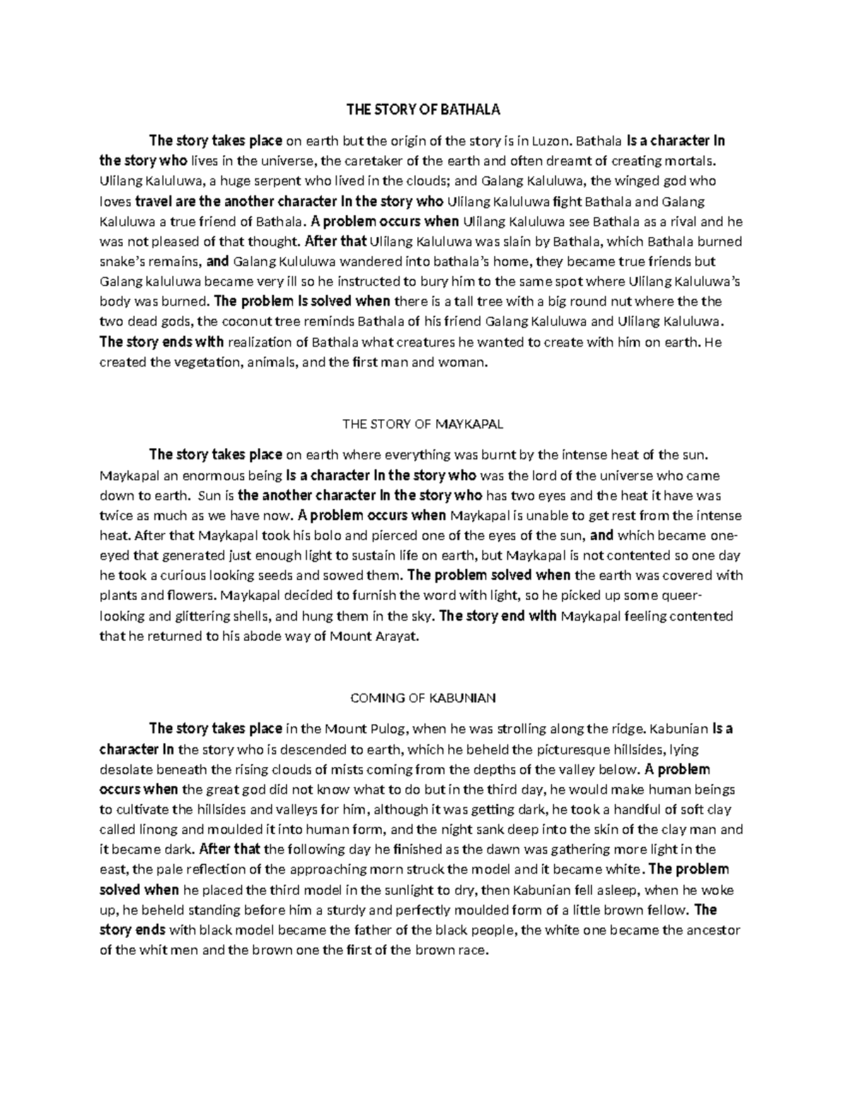 THE Story OF Bathala - Dddddddddd - THE STORY OF BATHALA The story ...