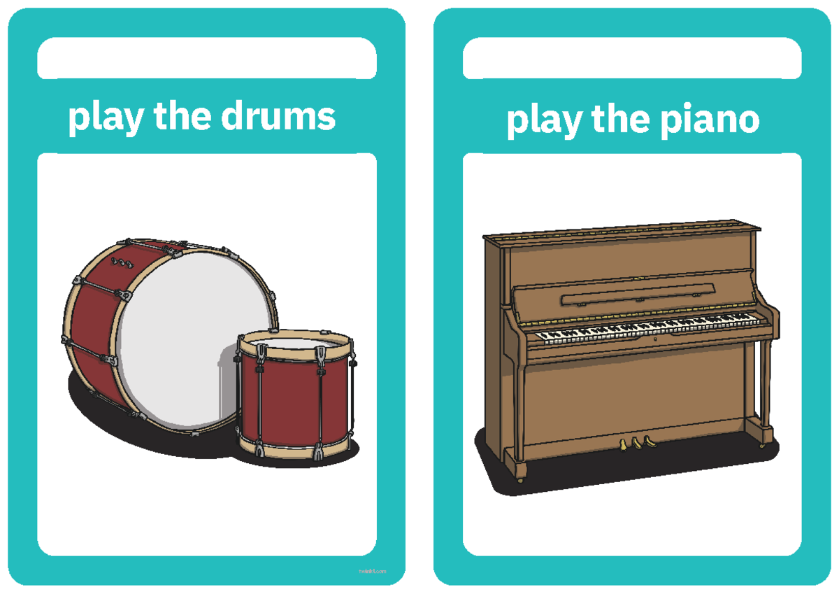 Music - 100 - twinkl play the drums play the piano play the guitar ...
