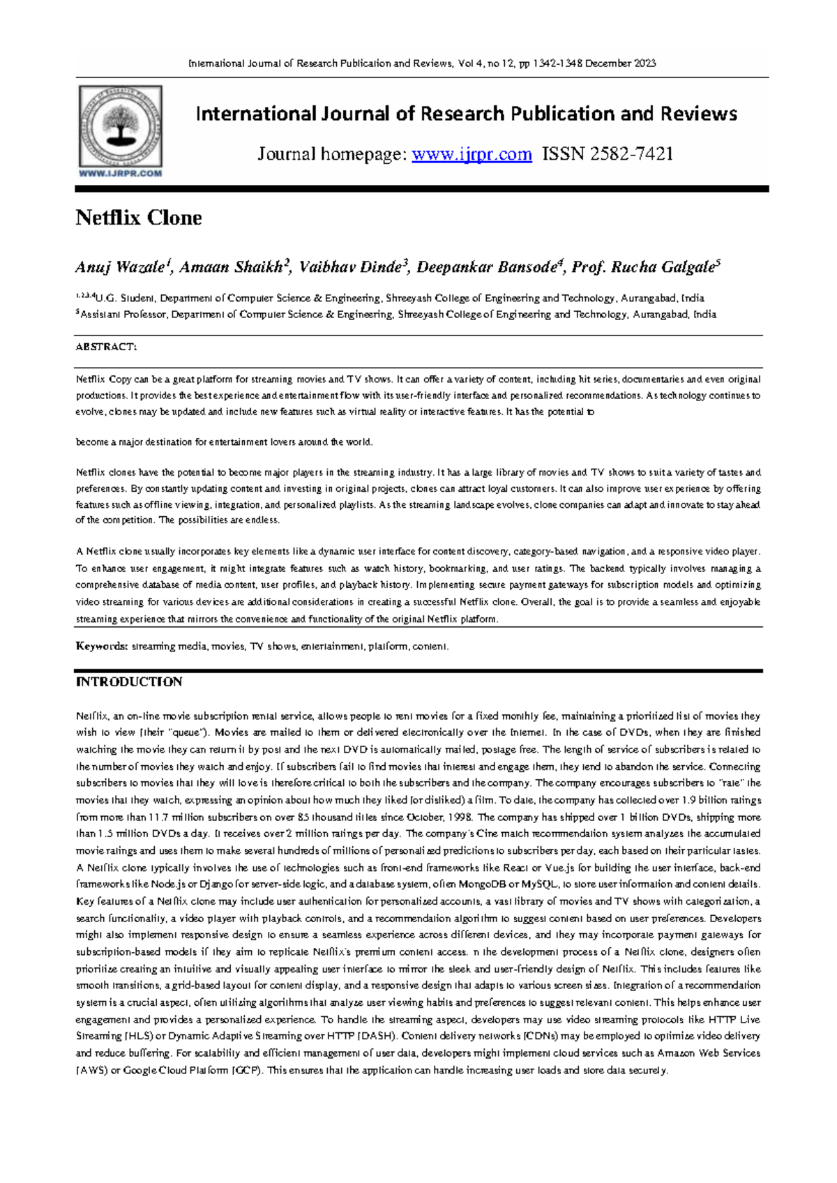 Ijrpr 20222 - Mini project - International Journal of Research ...