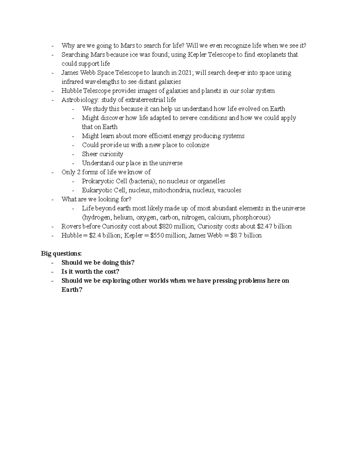 Life Forms - Professor Jim Barbee - BIO 1201 - App State - Studocu