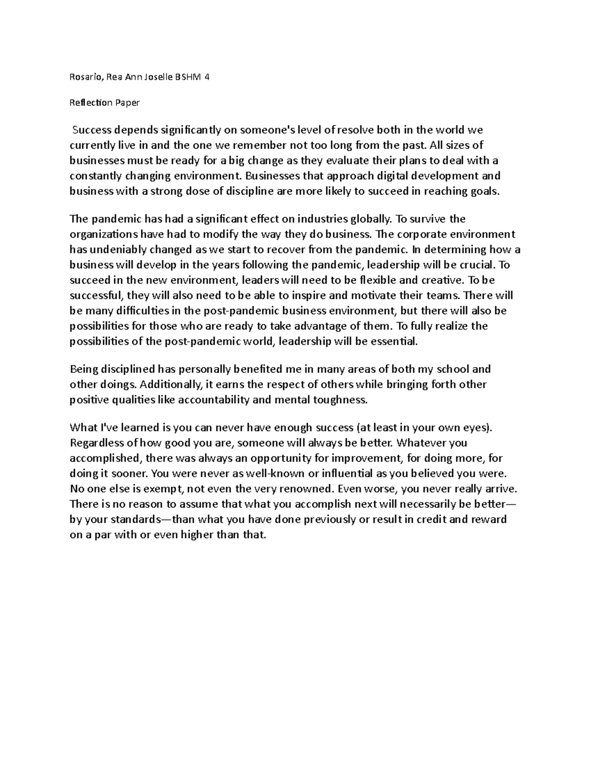 Reflection Paper - Nhjj - Rosario, Rea Ann Joselle BSHM 4 Reflection ...