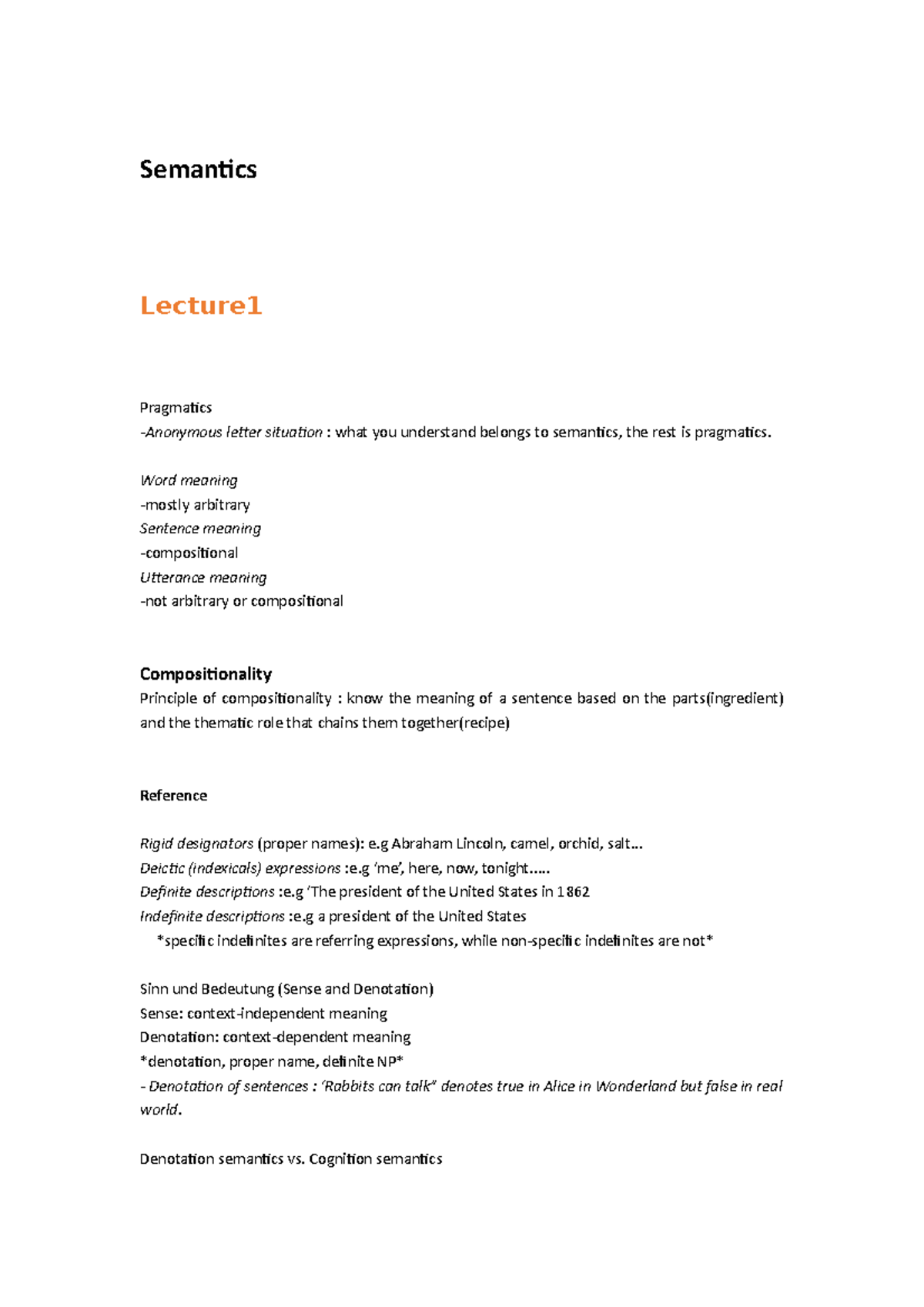 LINC12 Semantics lecture 1-5 - Semantics Lecture Pragmatics Anonymous letter situation : what ...