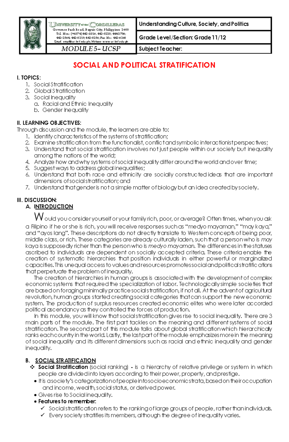 474562143 UCSP Module 5 Social AND Political Stratification pdf ...